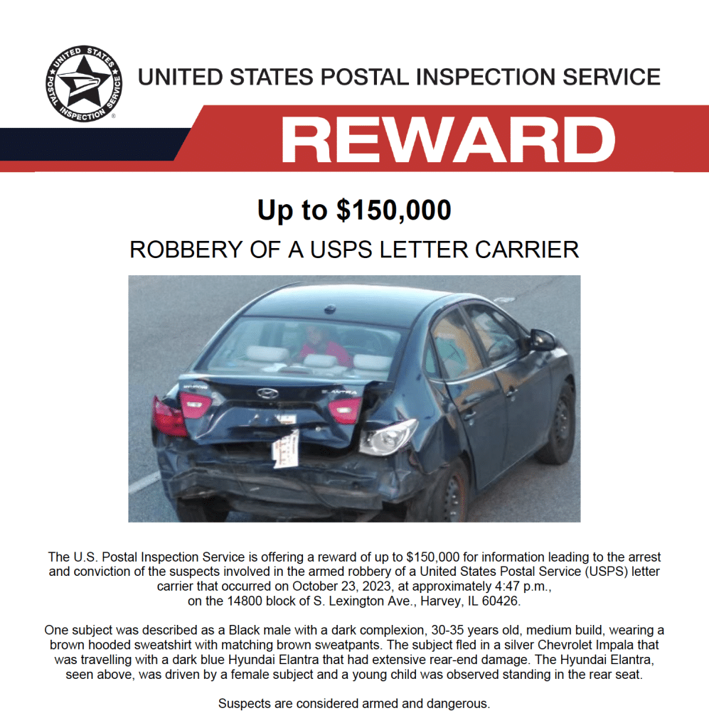 USPS offering a $150,000 award after postal carrier robbed in Harvey ...